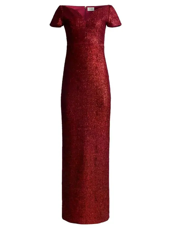 St. John Sequined Maxi Dress - Red