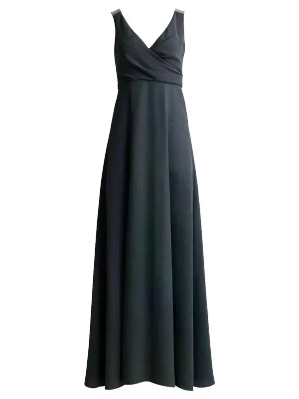 St. John V-neck Maxi Dress - Grey