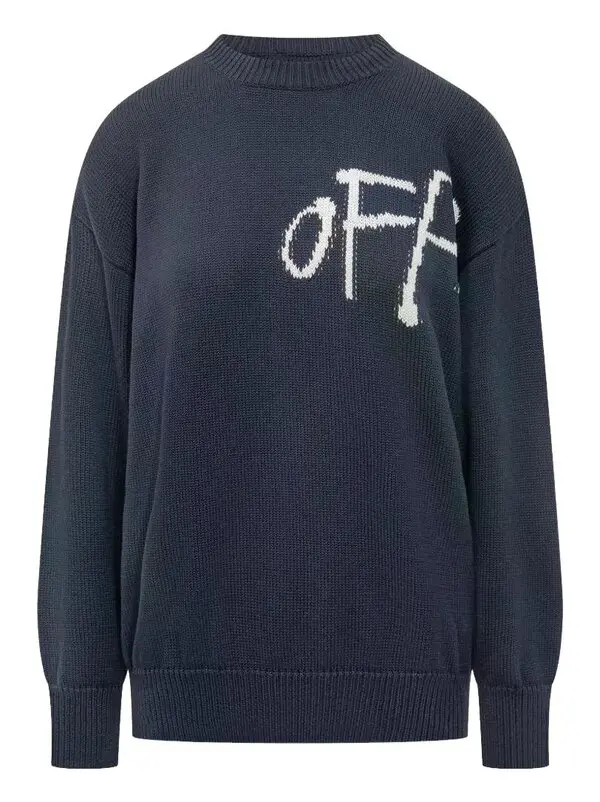 Off-White Bookish Shared Crew-neck Sweater - Blue