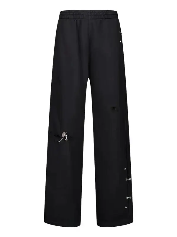 We11Done Piercing-detail Track Pants - Black