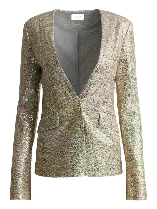 St. John Sequin Embellished Jacket - Neutrals