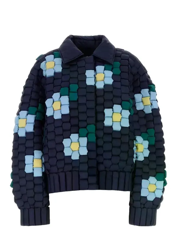 RAXXY Floral Quilted Jacket - Blue