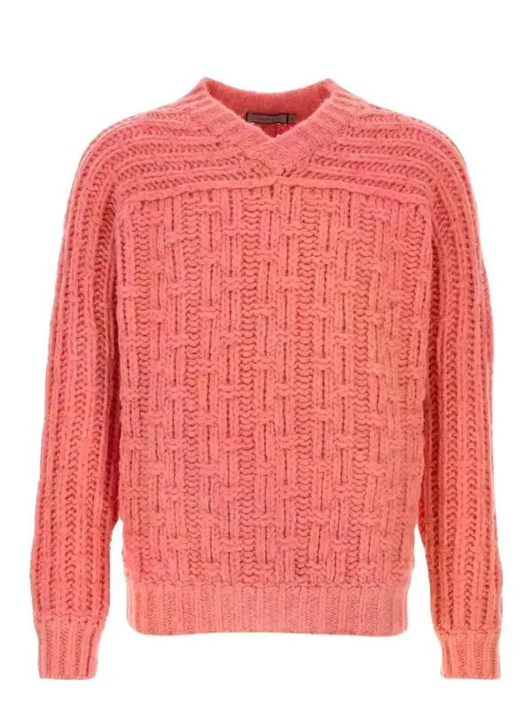 Canali Long-sleeve V-neck Sweater - Pink