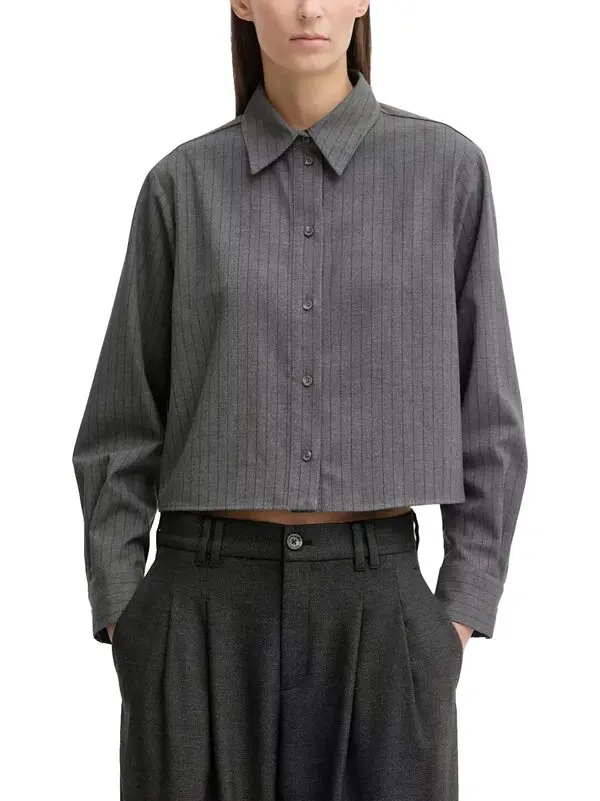 Marc O'polo Pinstripe Cropped Shirt - Grey