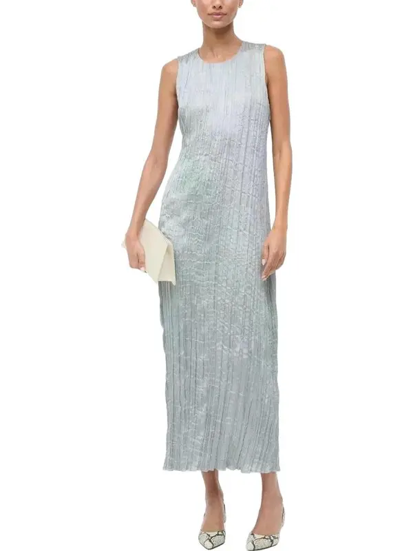 Staud Mizu Sleeveless Midi Dress - Silver