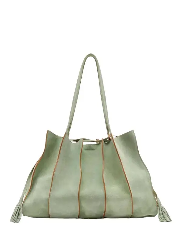 Ulla Johnson Adria Large Tote With Tassel Details - Green