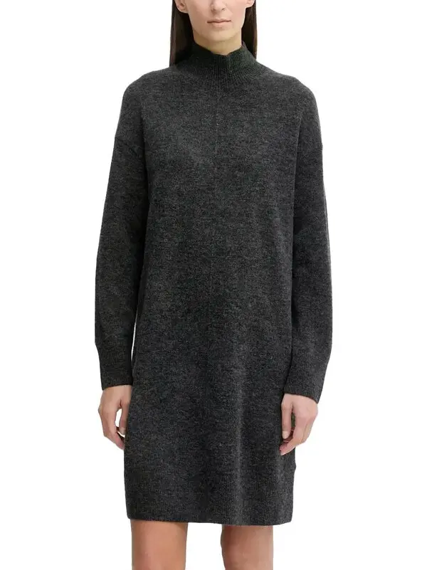 Marc O'polo Turtleneck Long-sleeved Midi Knitted Dress - Grey
