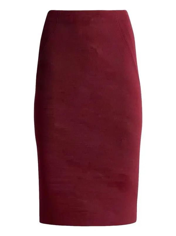 St. John Santa Roma Midi Skirt - Red