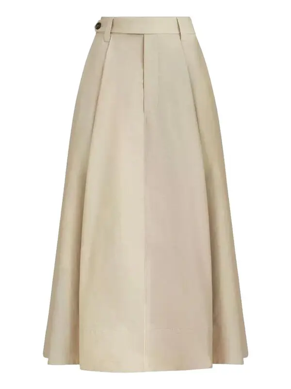 Brunello Cucinelli Sartorial Button Midi Skirt - Neutrals