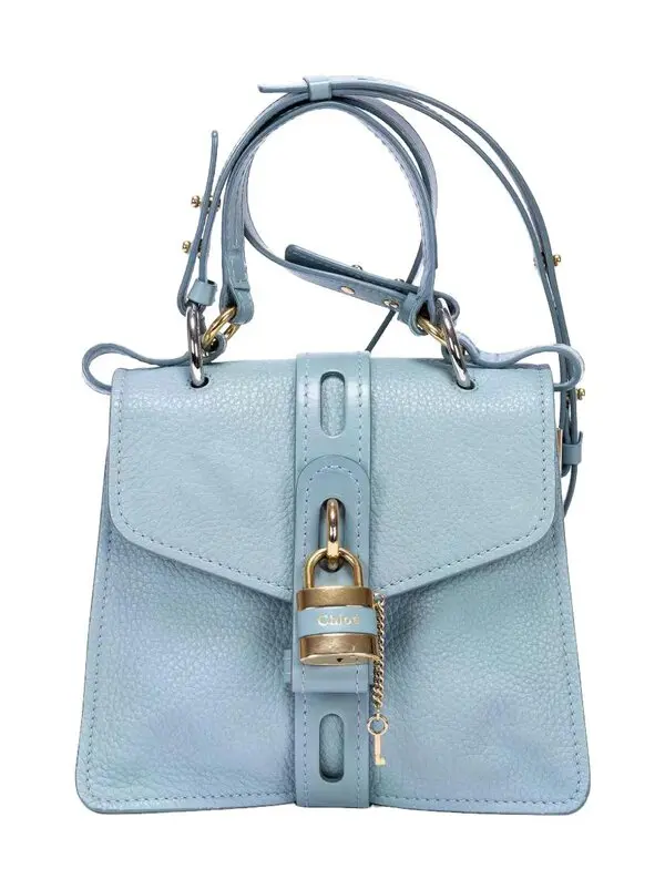 Chloé Aby Day Small Handle Bag With Lock Detail - Blue