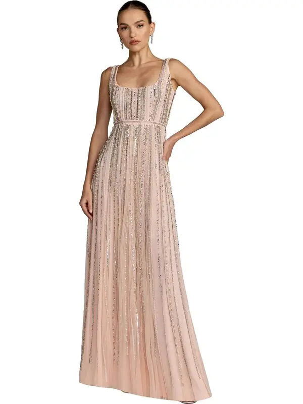 Mac Duggal Embellished A-line Gown - Pink