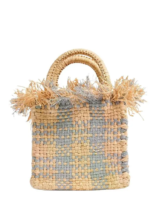 Pamela Munson Mini Check Mate Woven Tote - Neutrals