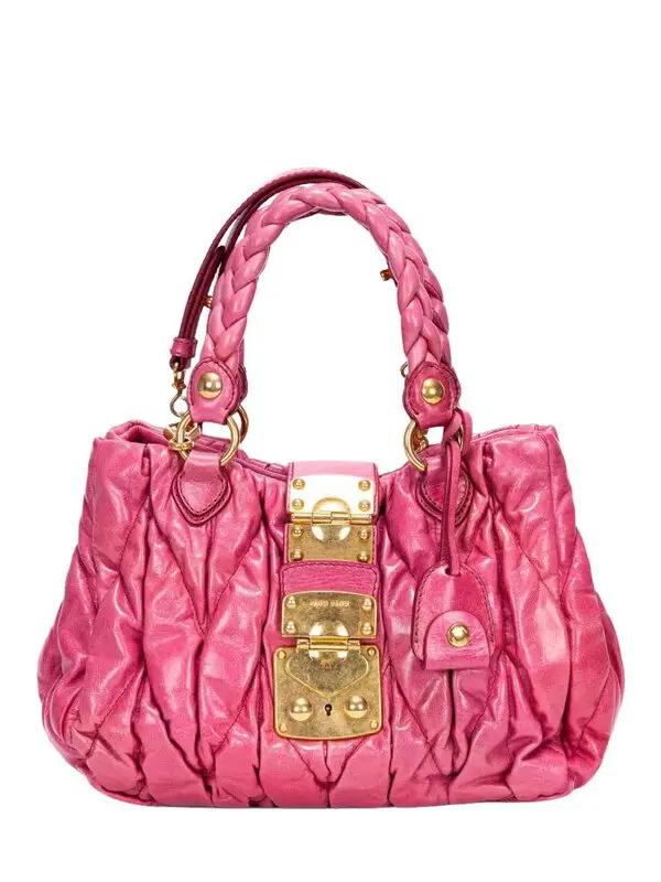 Miu Miu Quilted Two-handle Shoulder Bag - Pink