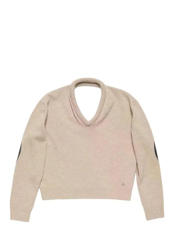Acne Studios Elbow-patch V-neck Sweater - Neutrals