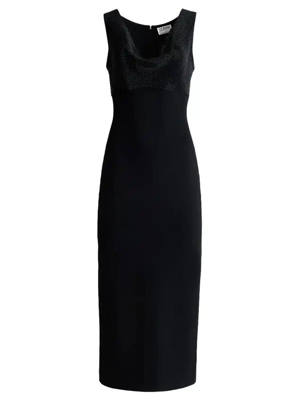 St. John Cowl-neck Midi Dress - Black