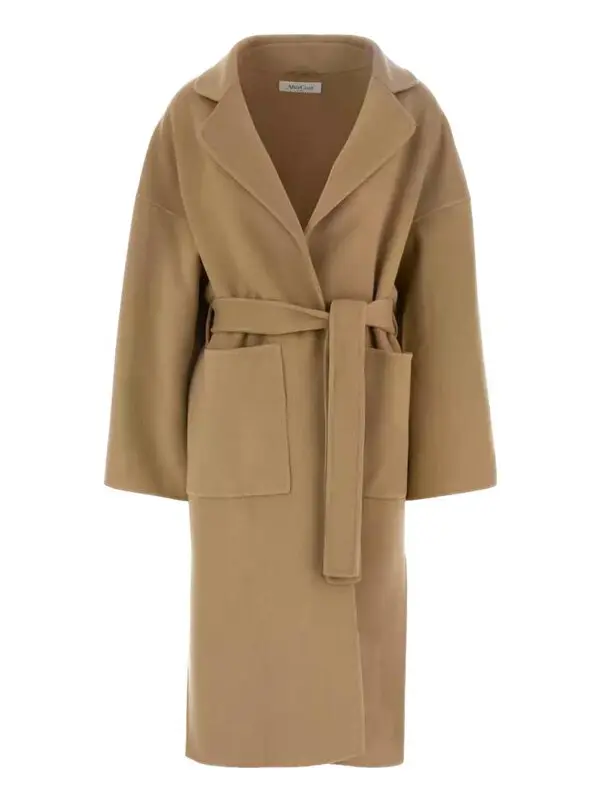 AFTERCOAT Belted Coat - Brown