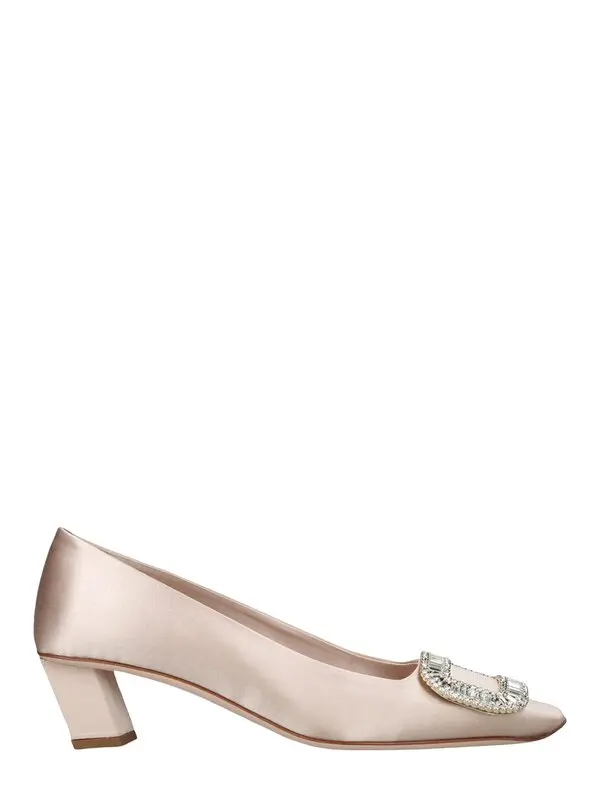 ROGER VIVIER Belle Vivier 45 Satin Pumps - Pink