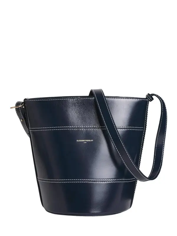 Claudie Pierlot Calfskin Bucket Bag - Blue