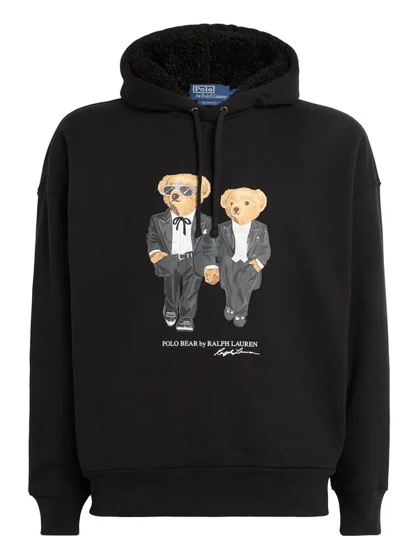 Polo Ralph Lauren Cotton-blend Ralph And Ricky Polo Bear Hoodie - Black