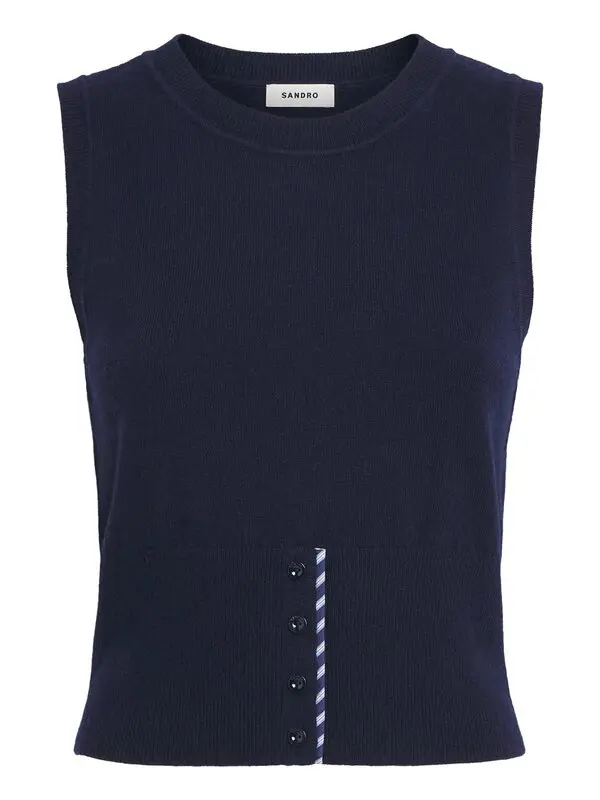 Sandro Wool-cashmere Tank Top - Blue