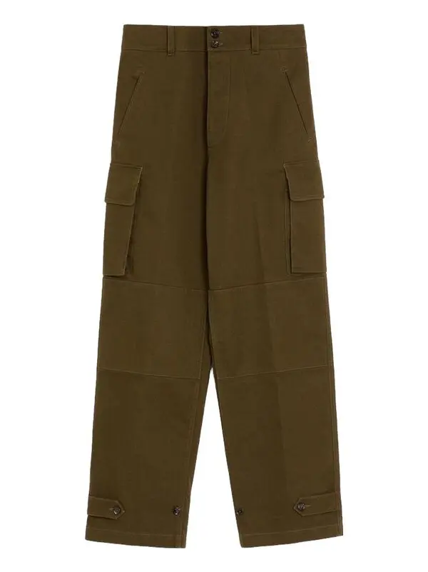 Valentino Garavani Cargo Pants In Cotton Gabardine - Military Green