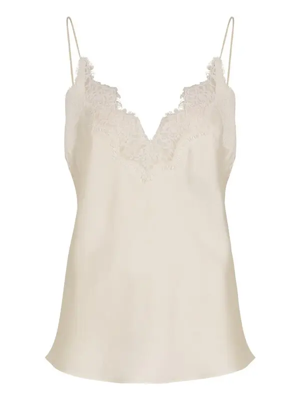 RÓHE Lace-trim Silk Camisole Top - Cream
