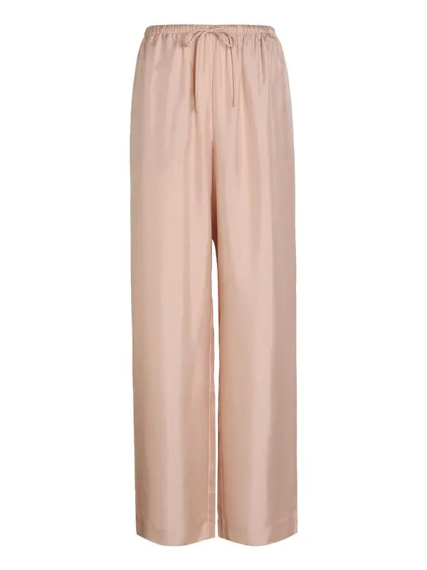 RÓHE Drawstring Straight-leg Silk Trousers - Rose