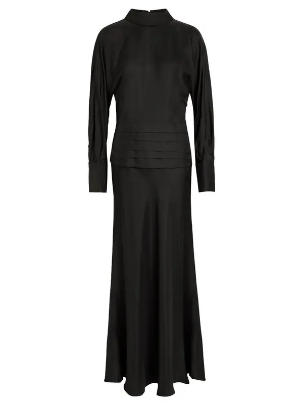 RÓHE Tuxedo-style Silk Midi Dress - Black