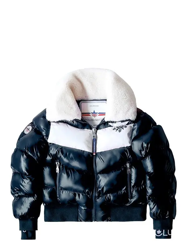MALIBU SKI CLUB Apres Slick Bomber Jacket - Navy