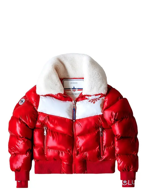 MALIBU SKI CLUB Apres Slick Bomber Jacket - Red
