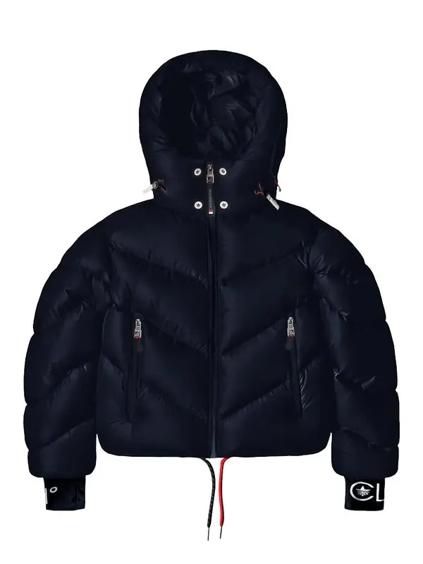 MALIBU SKI CLUB Aspen Cropped Puffer Jacket - Navy