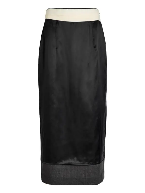 RÓHE Inside-out Stretch-wool Midi Skirt - Dark Grey