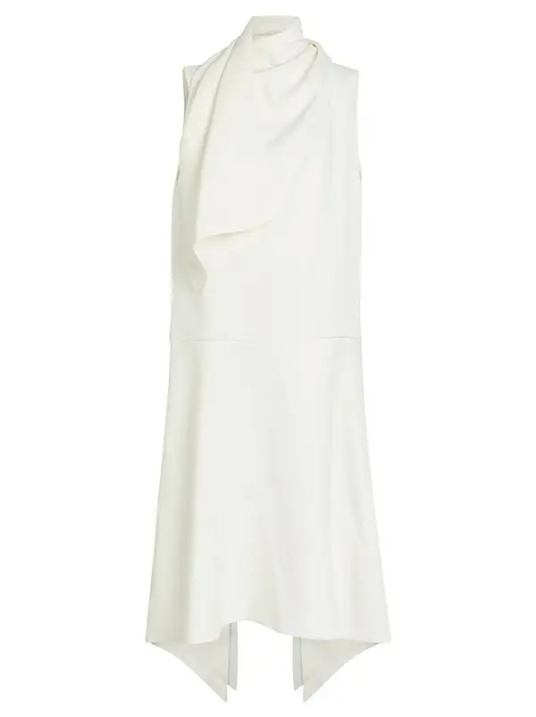 Khaite Loell Draped Crepe De Chine Midi Dress - Off White