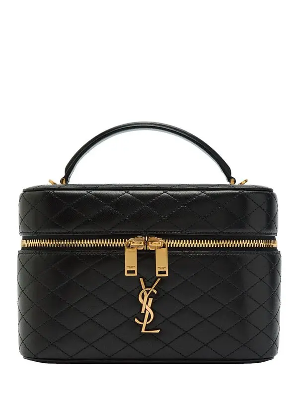 Saint Laurent Gaby Large Quilted Leather Top Handle Bag - Black