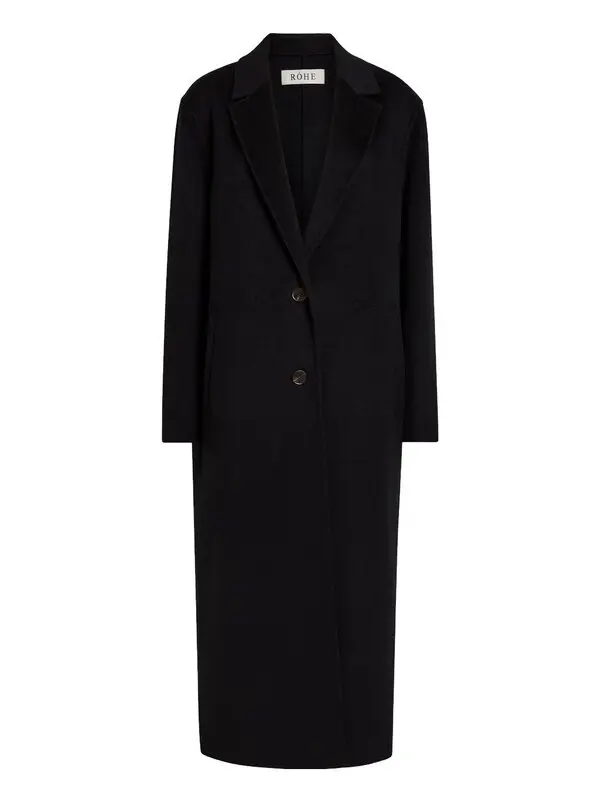 RÓHE Single-breasted Wool Coat - Black