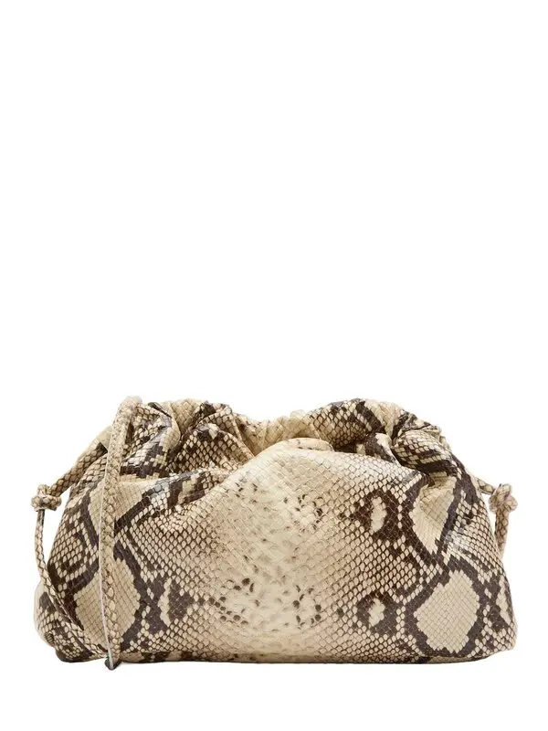 MANSUR GAVRIEL Cloud Mini Python-print Leather Clutch - Beige