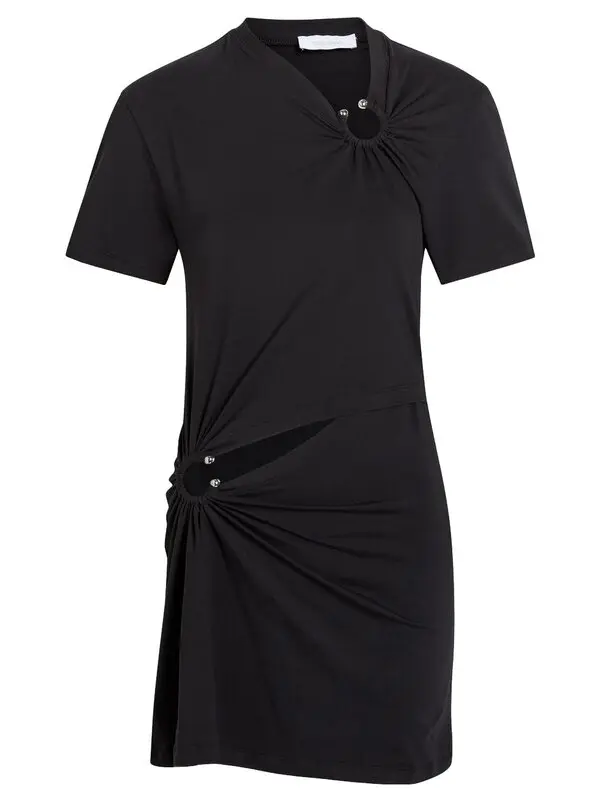 Rabanne Cut-out Stretch-cotton Mini Dress - Black