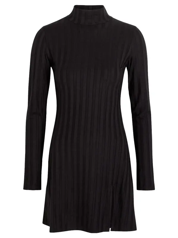 REFORMATION Libra Subtle-stripe Stretch-jersey Mini Dress - Black