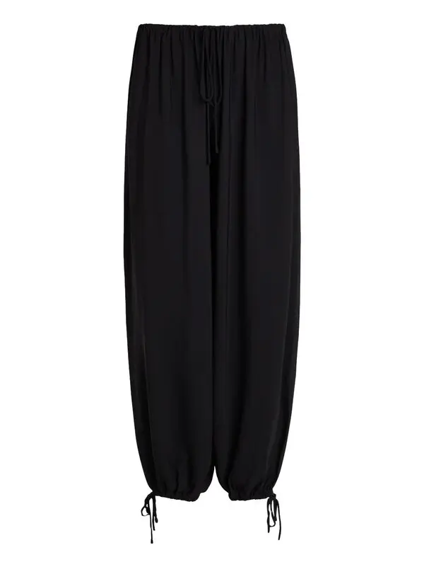 Tove Estelia Draped Barrel-leg Crepe Trousers - Black