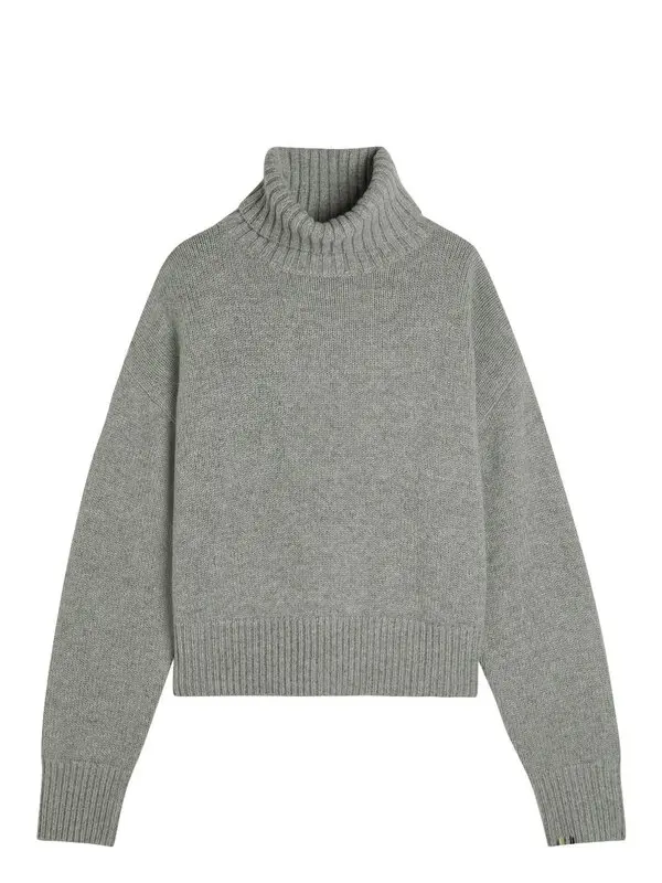 EXTREME CASHMERE X N°434 Crop Xtra Roll-neck Cashmere Jumper - Grey