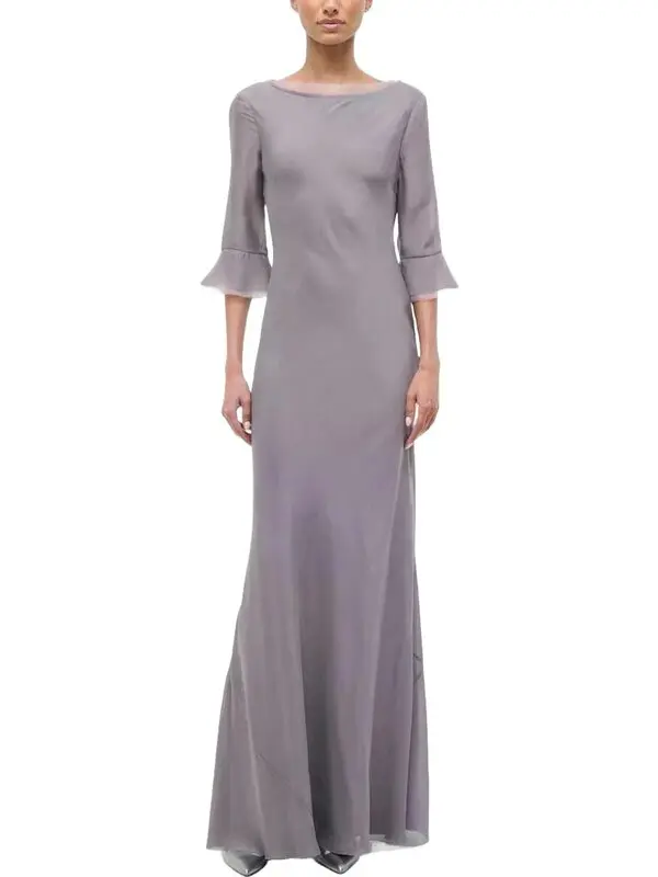 Staud Marais Three-quarter-sleeve Maxi Dress - Grey