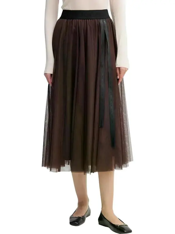 JOOP! Fridi Tulle Midi Skirt - Brown