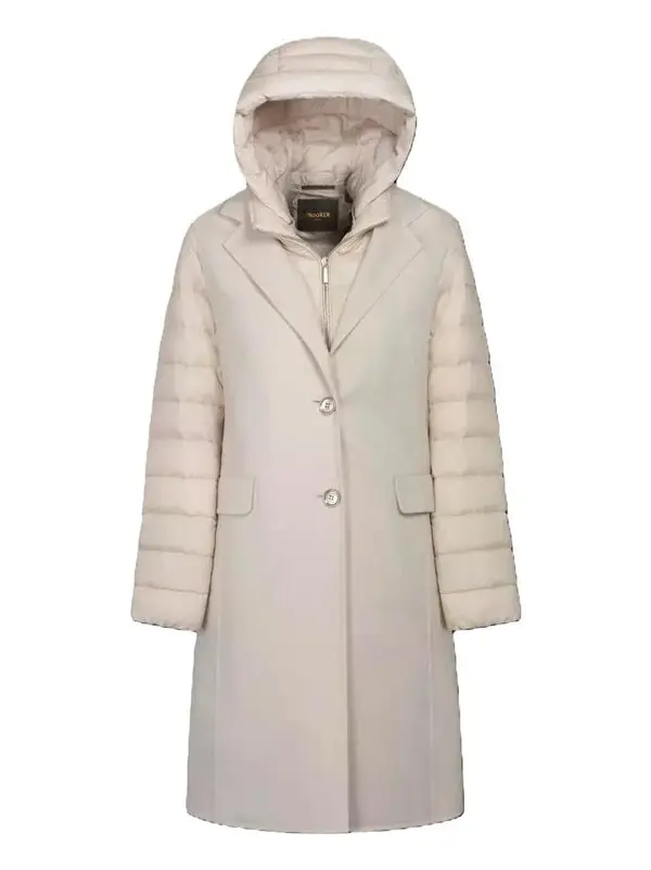 MOORER Jaya Hooded Coat - Neutrals