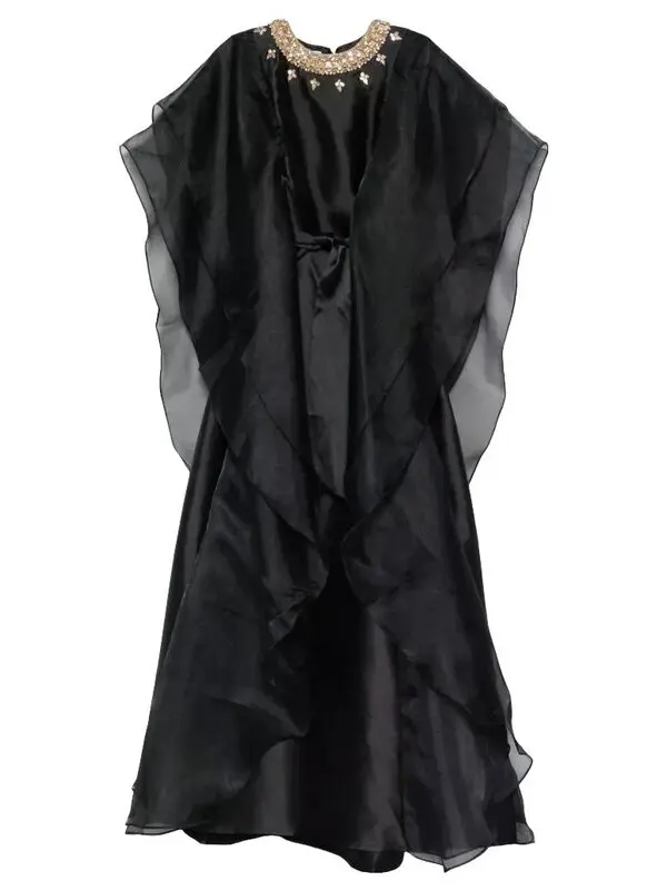 BARUNI Ruffled Embellished Almas Dress - Black