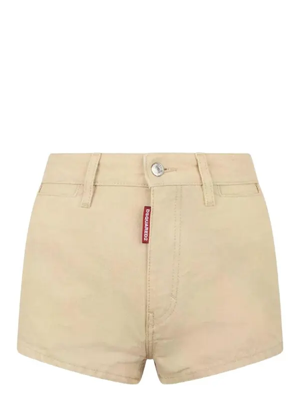 Dsquared2 High-waist Denim Shorts - Neutrals