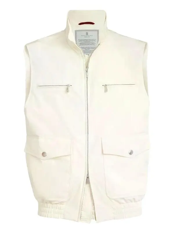 Brunello Cucinelli Bonded Padded Gilet - Neutrals