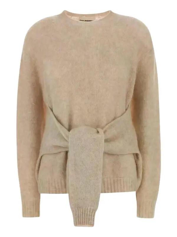 DES_PHEMMES Tie-waist Sweater - Neutrals