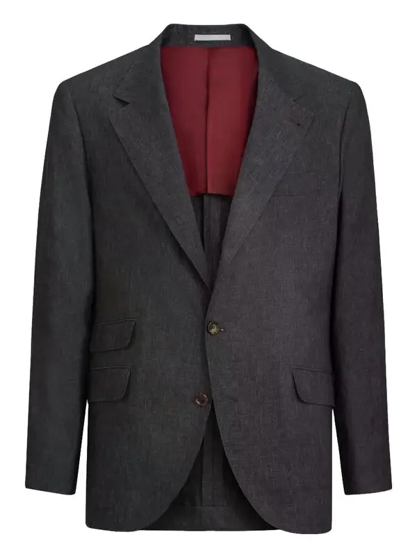 Brunello Cucinelli Délave Linen Blazer - Grey