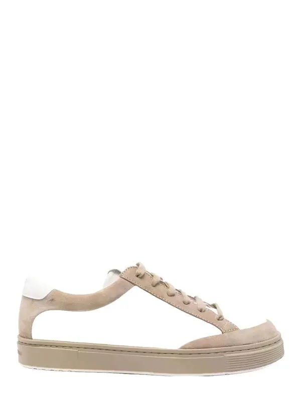 Emporio Armani Suede-panel Sneakers - White