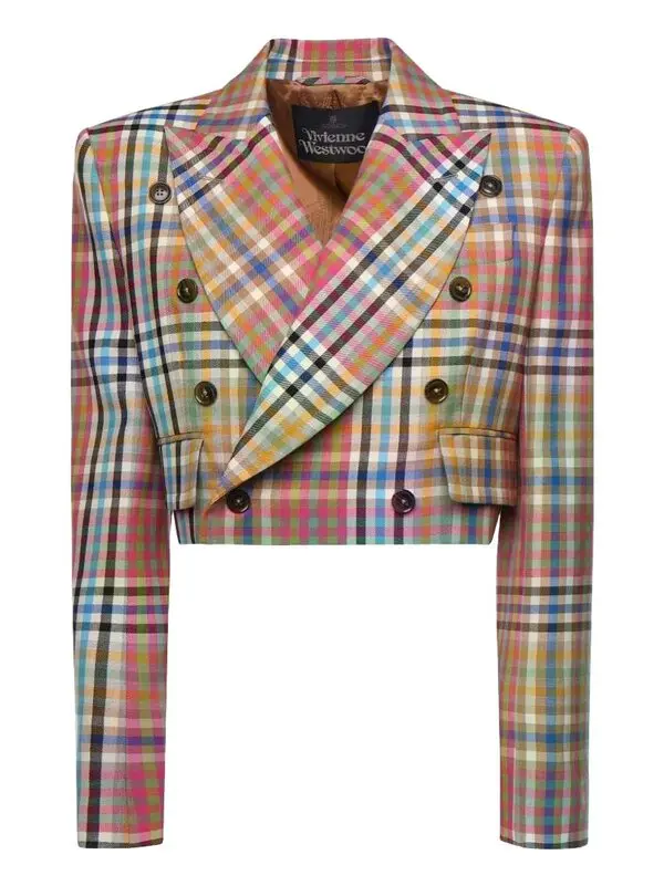VIVIENNE WESTWOOD Double-breasted Check-pattern Blazer - Neutrals
